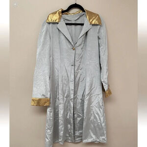 Vintage | Jackets & Coats | Vintage Shiny Silver Trench Coat Blazer ...
